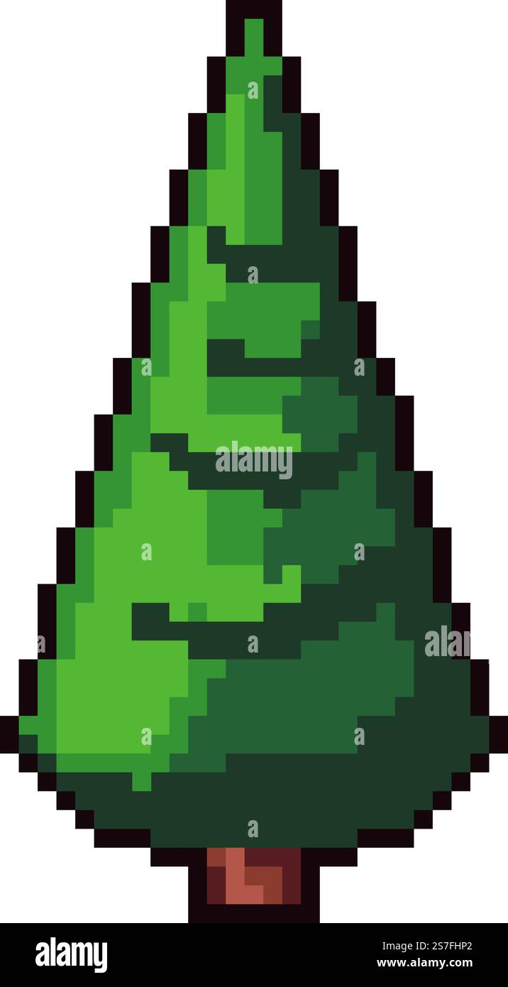 Pixel pine tree for forest or tree play scene decor. Botany for woods ...
