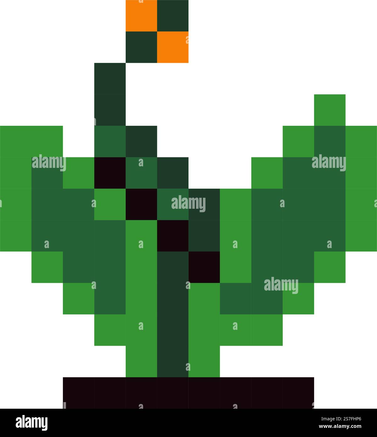 Pixel flower in blossom, blooming and flourishing spring or summer ...