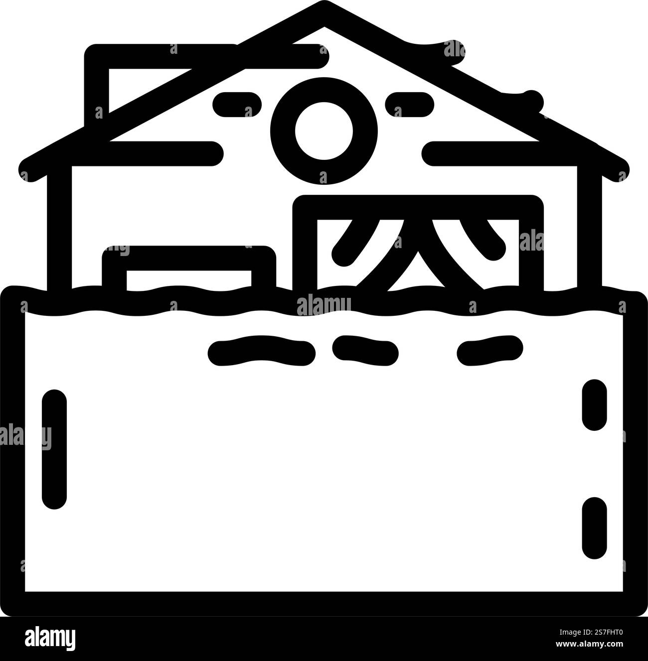 storm flood disaster line icon vector. storm flood disaster sign ...