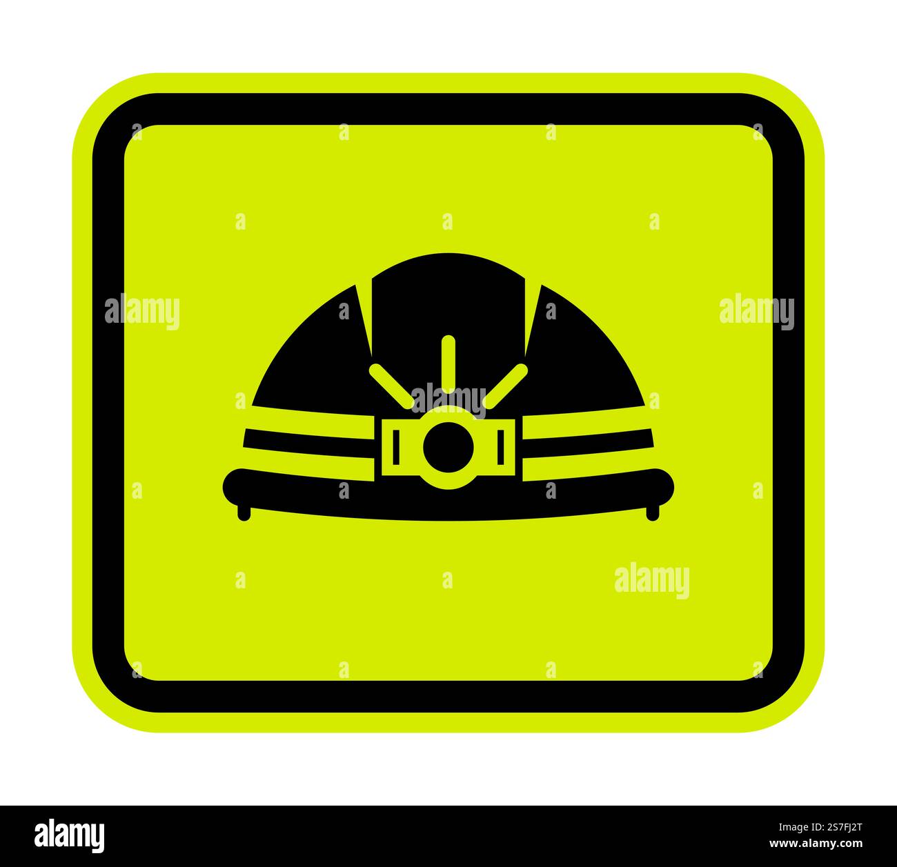 Head Protection Required Sign On White Background Stock Vector Image ...