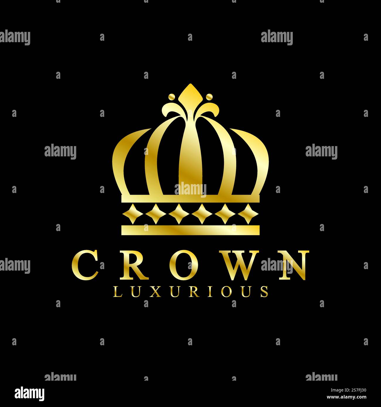 Gold crown icons. Queen king golden crowns luxury Logo Design Vector on ...