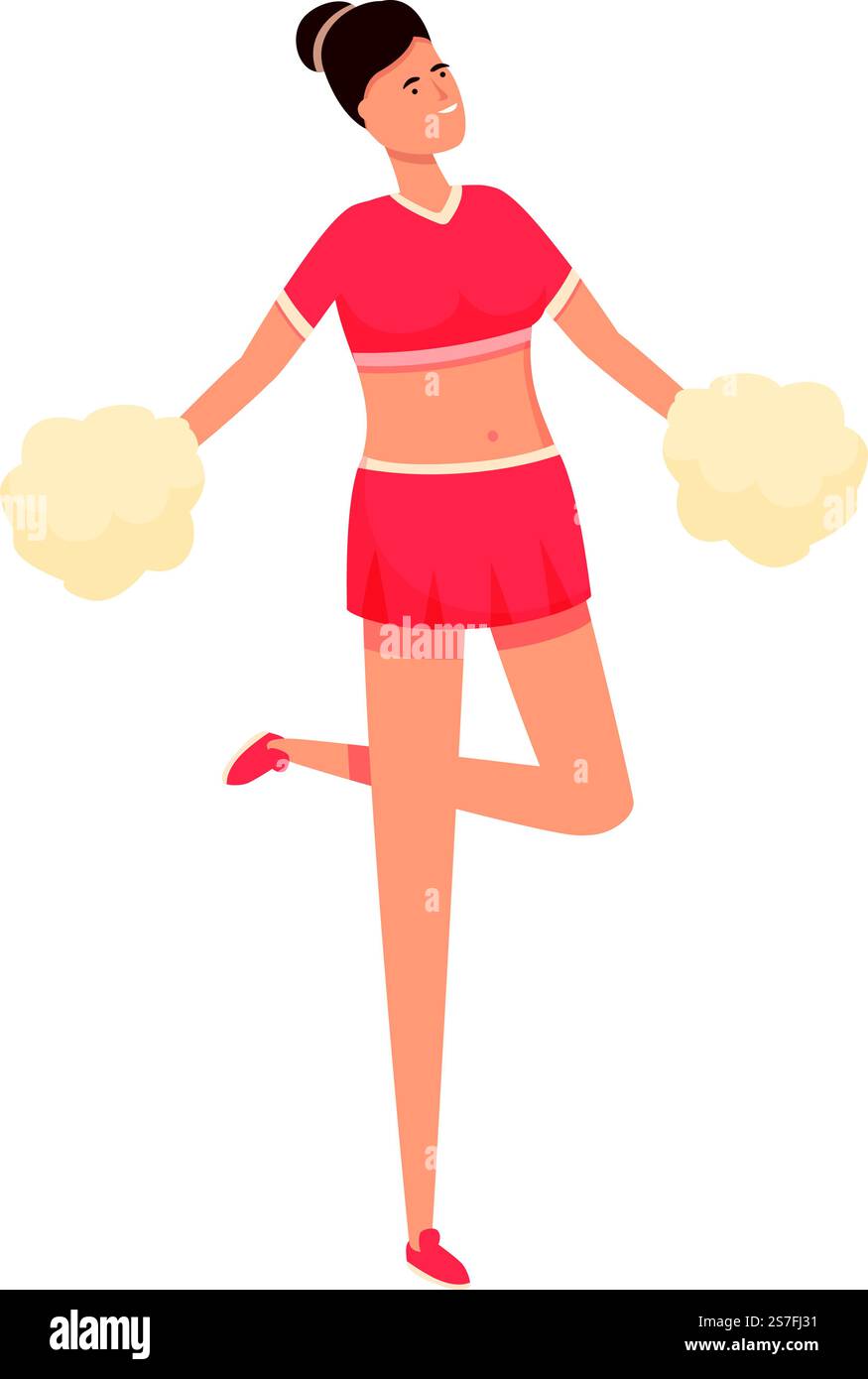 Team girl icon cartoon vector. Cheer leader. Woman sport. Team girl ...
