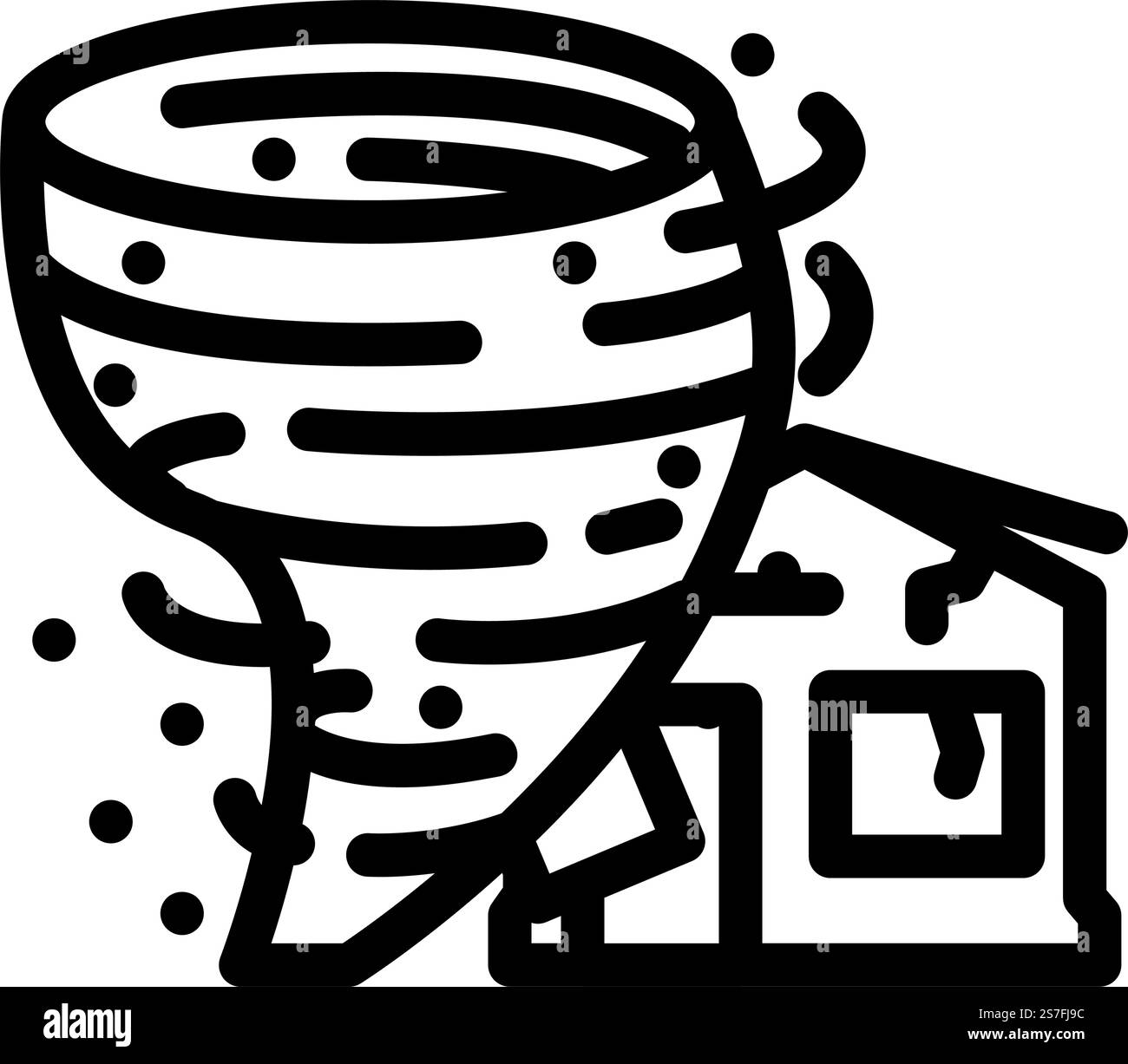 hurricane break line icon vector. hurricane break sign. isolated ...