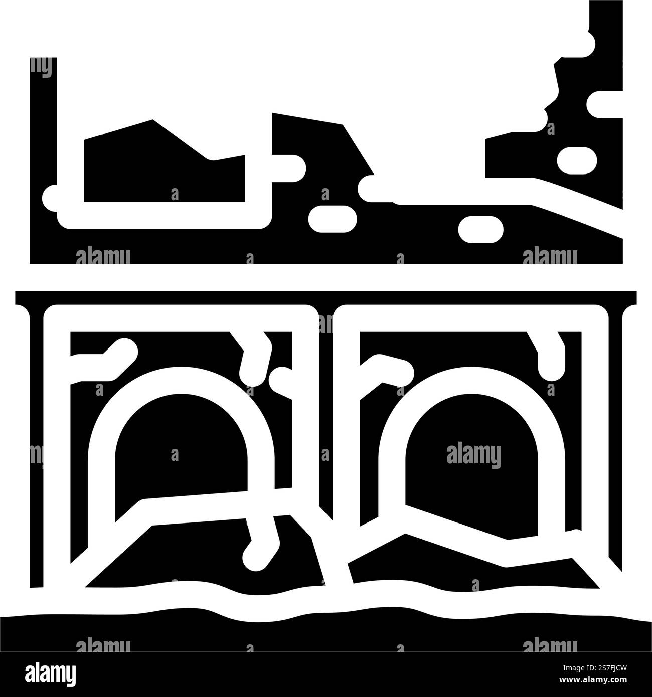 house earthquake destroyed glyph icon vector. house earthquake ...