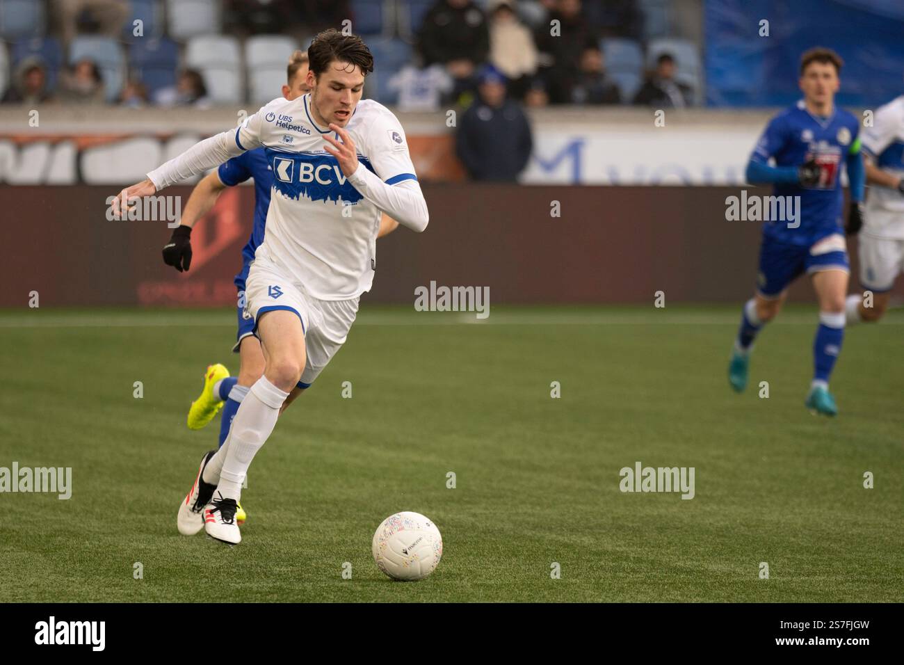 Lausanne, Switzerland. 19 January, 2025: Jamie Roche (middle) of FC ...