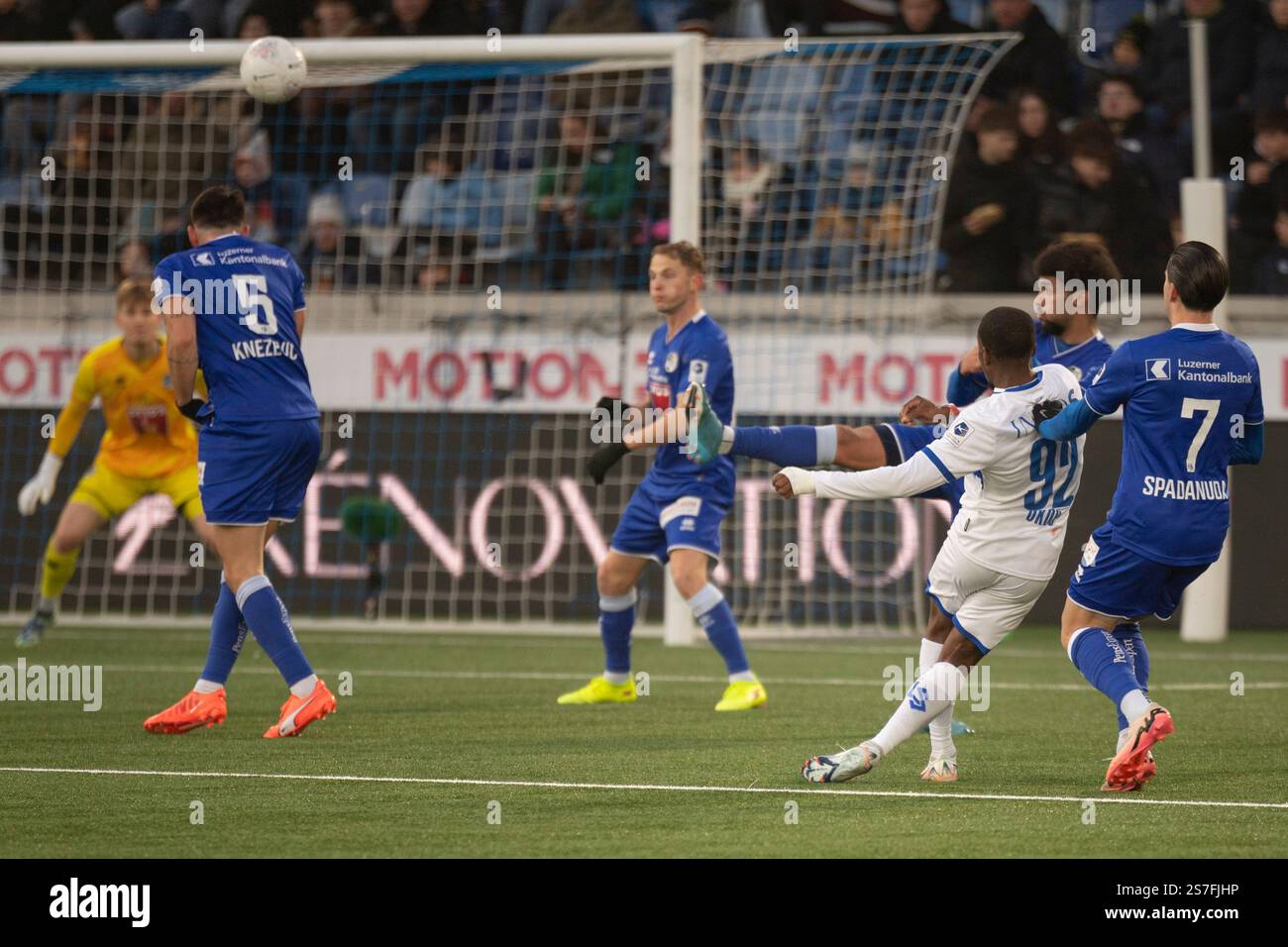 Lausanne, Switzerland. 19 January, 2025: Teddy Okou (attacker) of FC ...