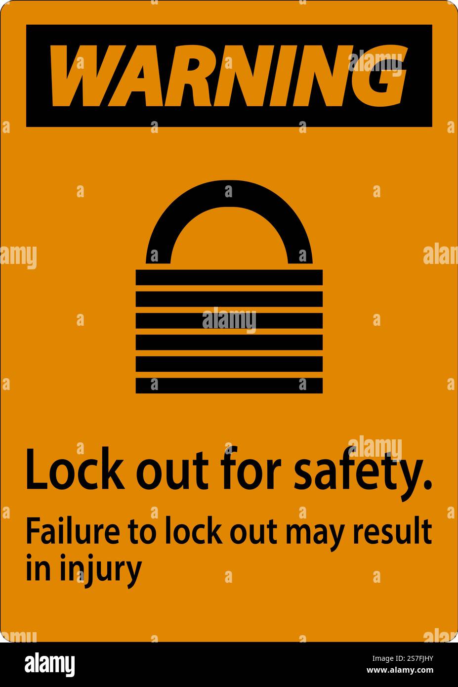 Warning Lock Out For Safety. Failure To Lock Out May Result In Injury ...