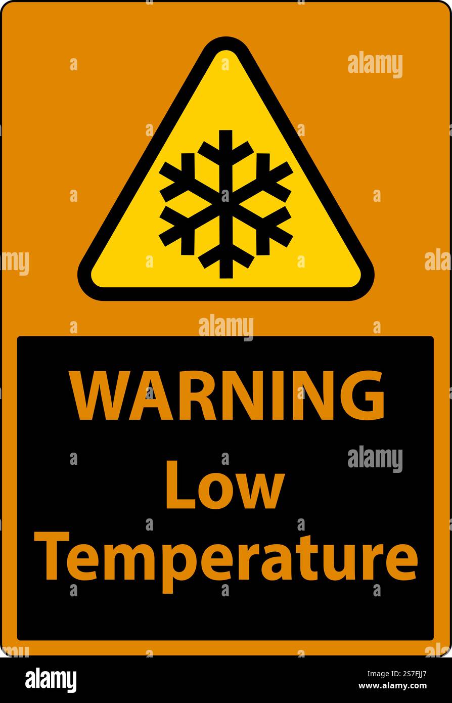 Warning Low temperature symbol and text safety sign Stock Vector Image ...