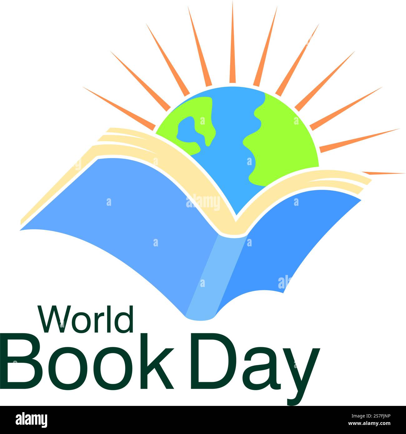 World book day logo vector flat design template Stock Vector Image ...