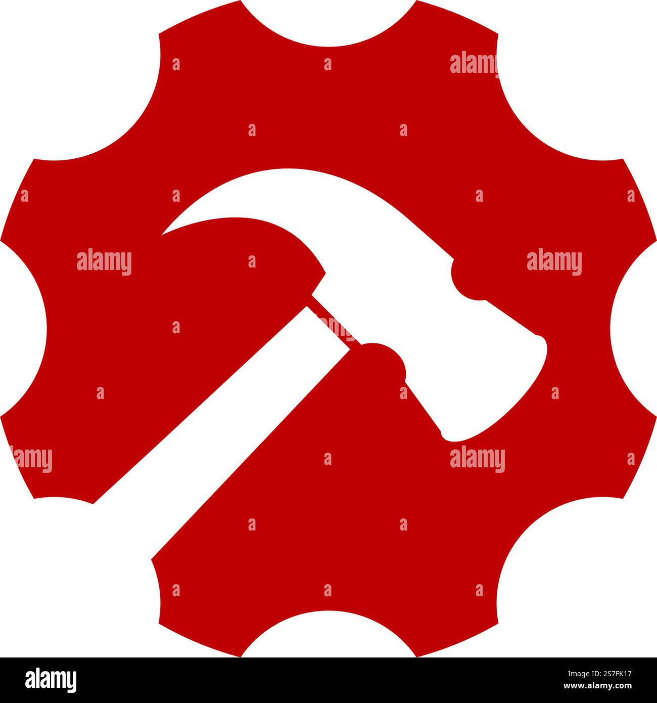 Hammer and gear logo vector flat design Stock Vector Image & Art - Alamy