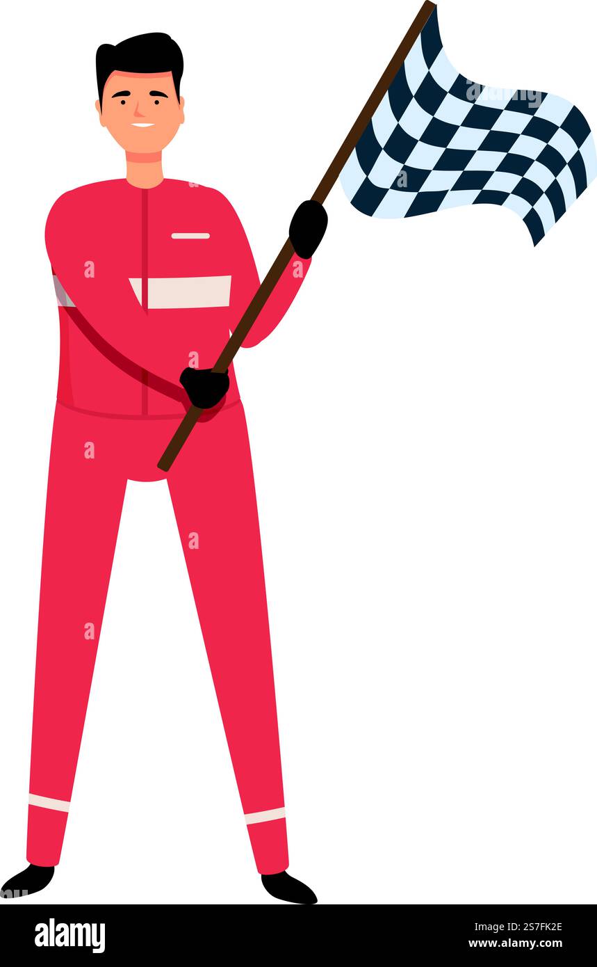 Racing team finish flag icon cartoon vector. Race car. Auto driver ...