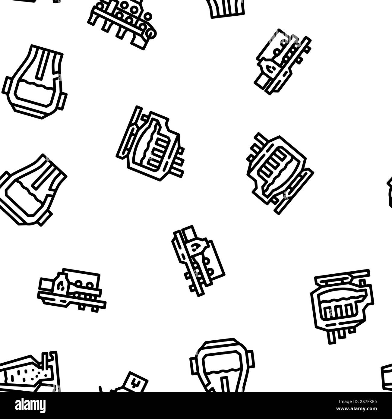 steel production industry metal vector seamless pattern thin line ...