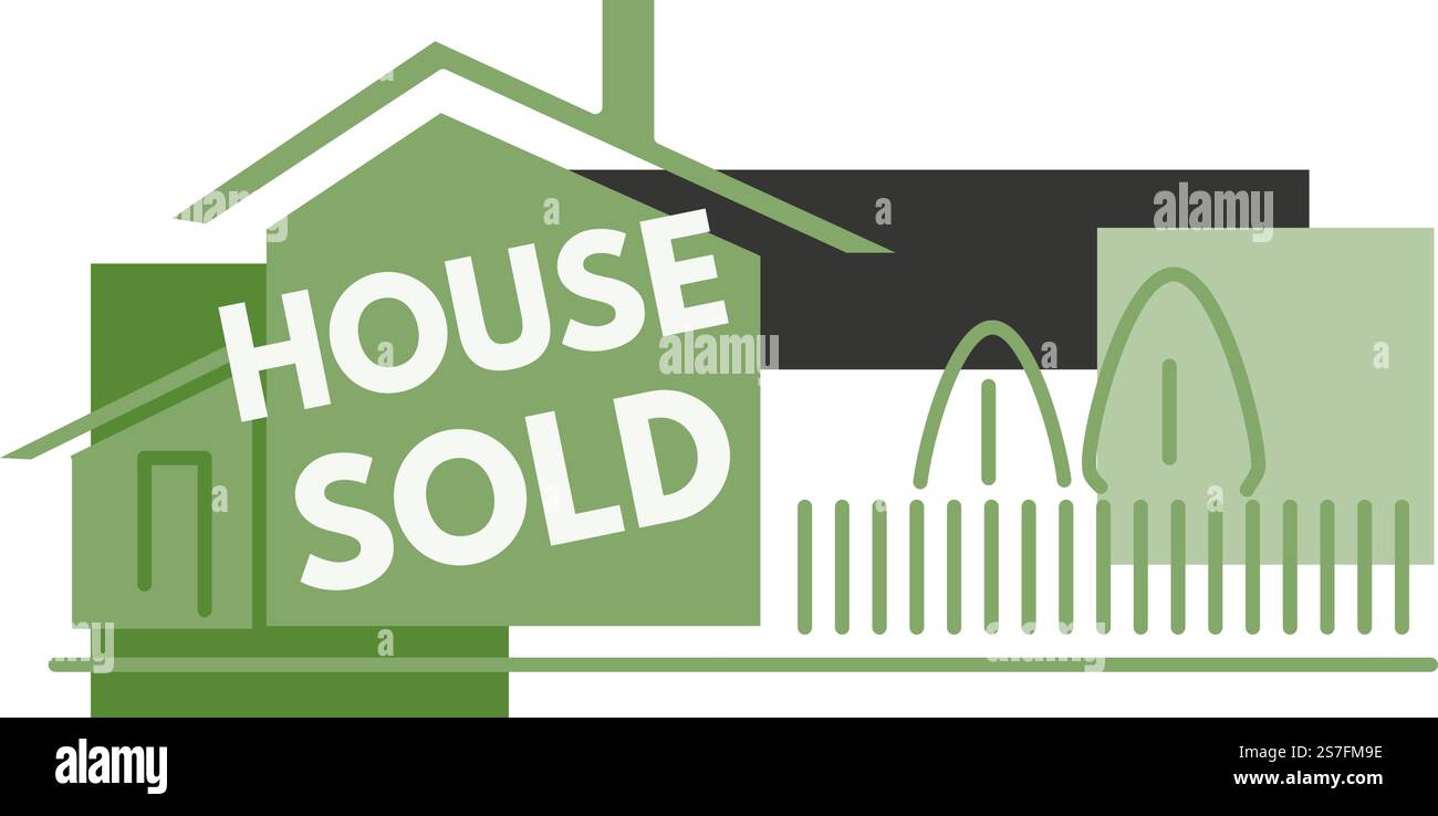 Real estate agency services, sign with house sold. Buying property for ...