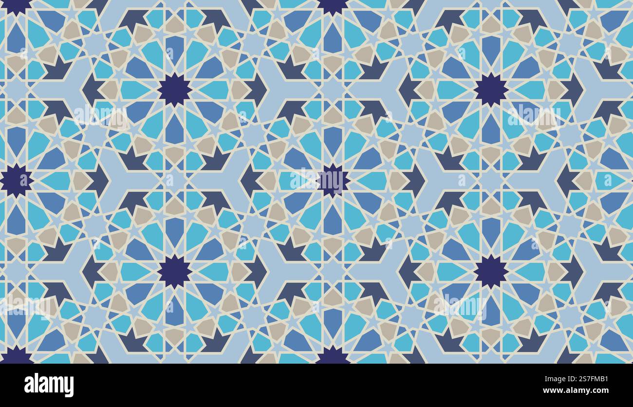 Arabic tiles or abstract design, mosaics with pieces of different color ...