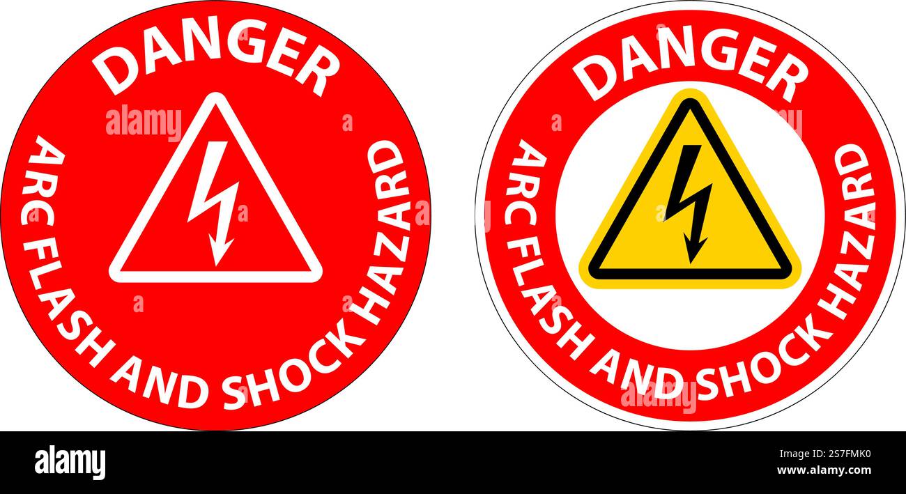 Danger Floor Sign Arc Flash And Shock Hazard Stock Vector Image & Art ...