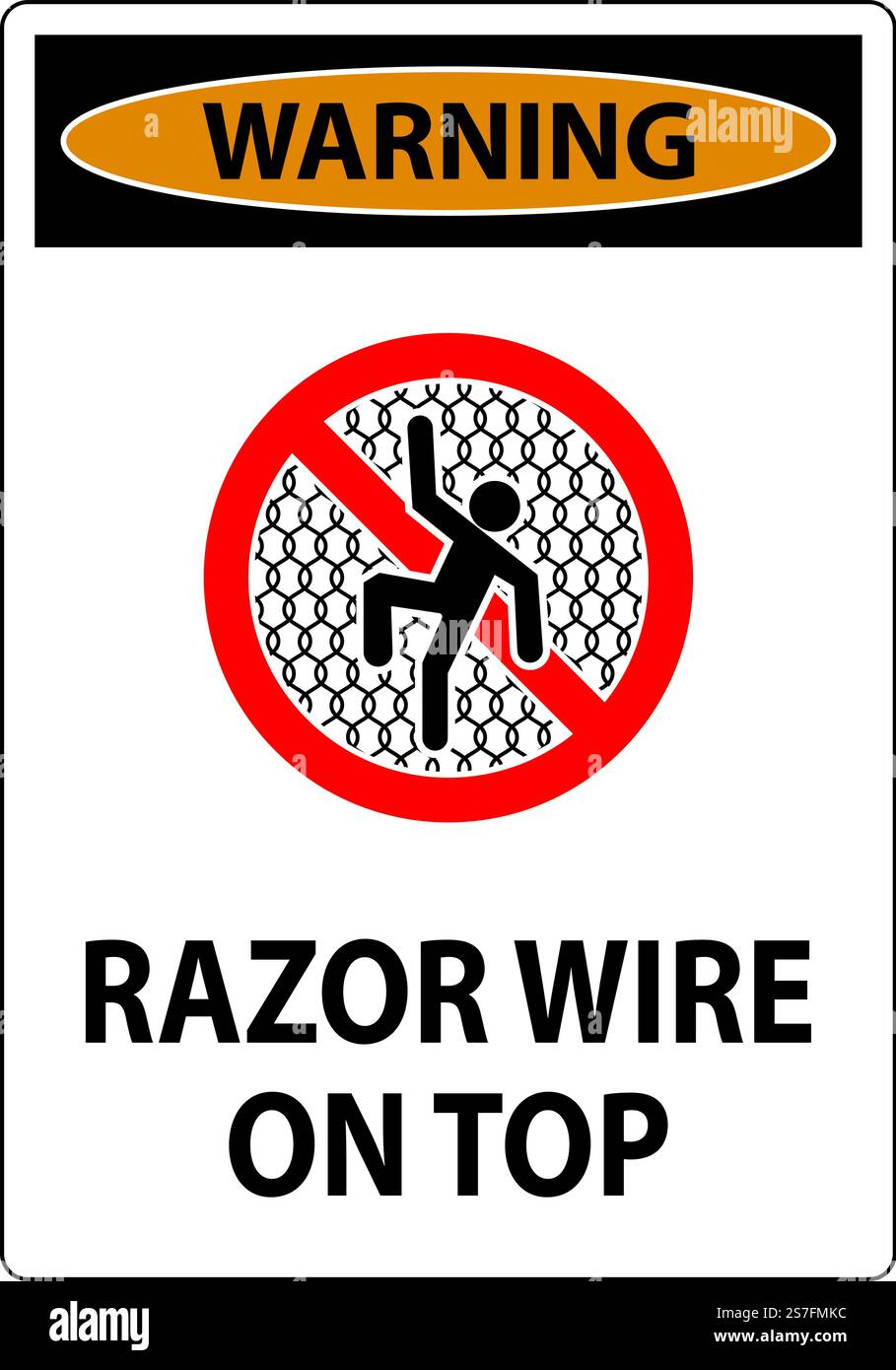 Symbol Warning Sign Razor Wire on Top Stock Vector Image & Art - Alamy