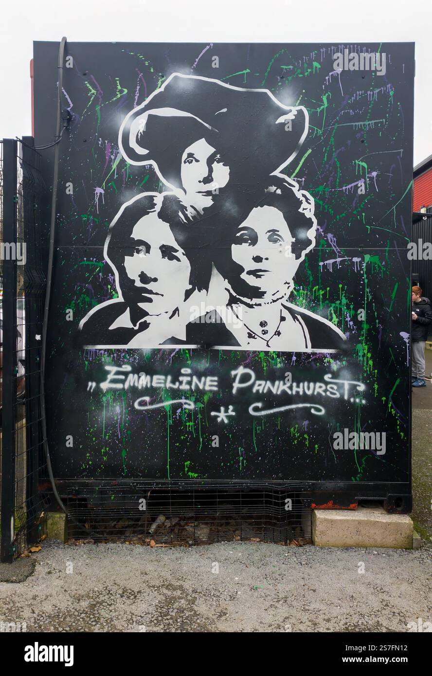 A mural commemorating suffragette Emmeline Pankhurst at the Peninsula ...