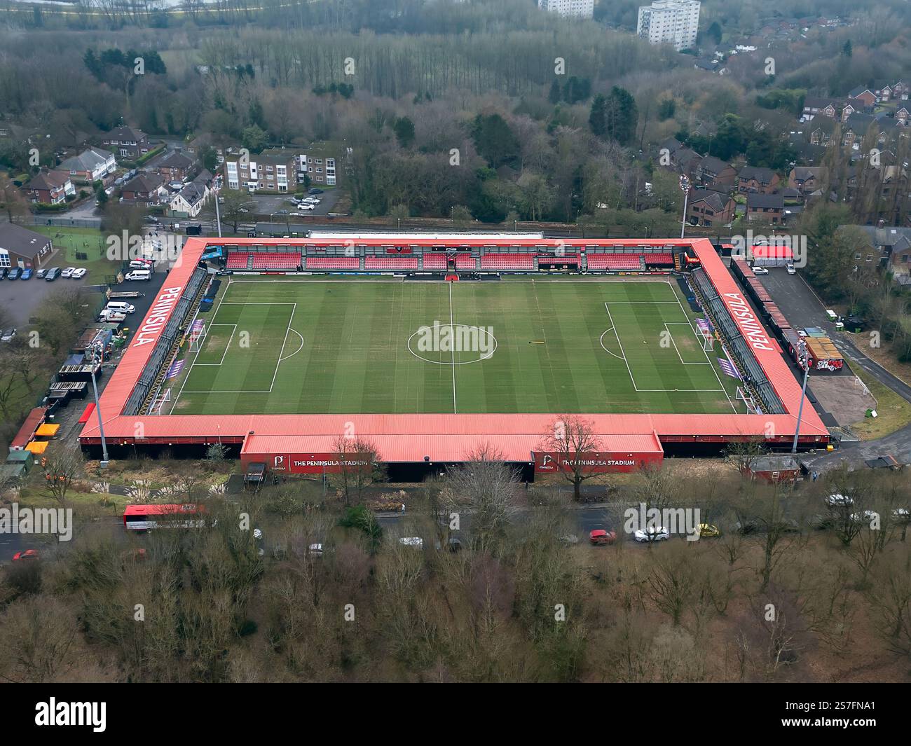 An aerial view of the Peninsula Stadium, home of Salford City FC in ...