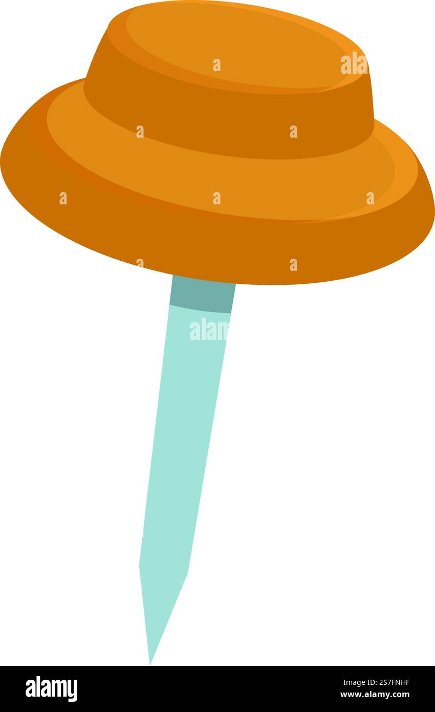 Pin icon cartoon vector. Paper push. Board clip. Pin icon cartoon ...