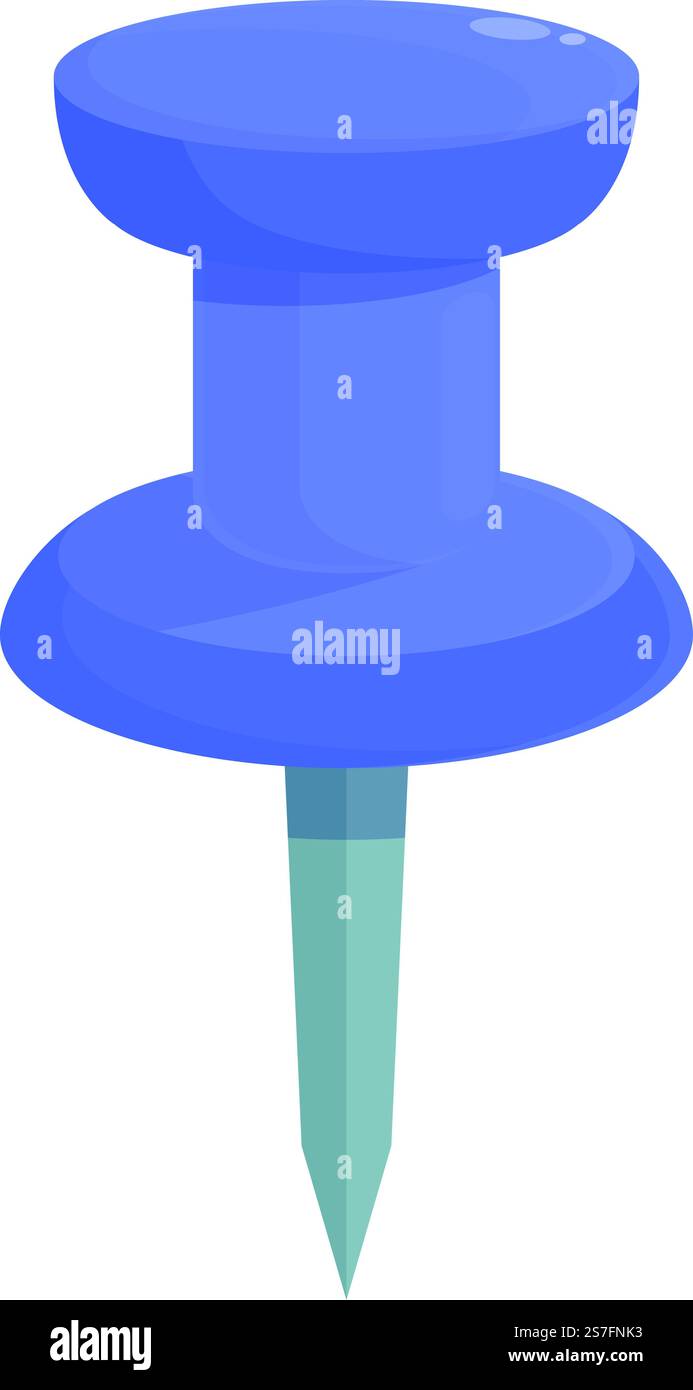 Color pin icon cartoon vector. Paper pushpin. Note office. Color pin ...