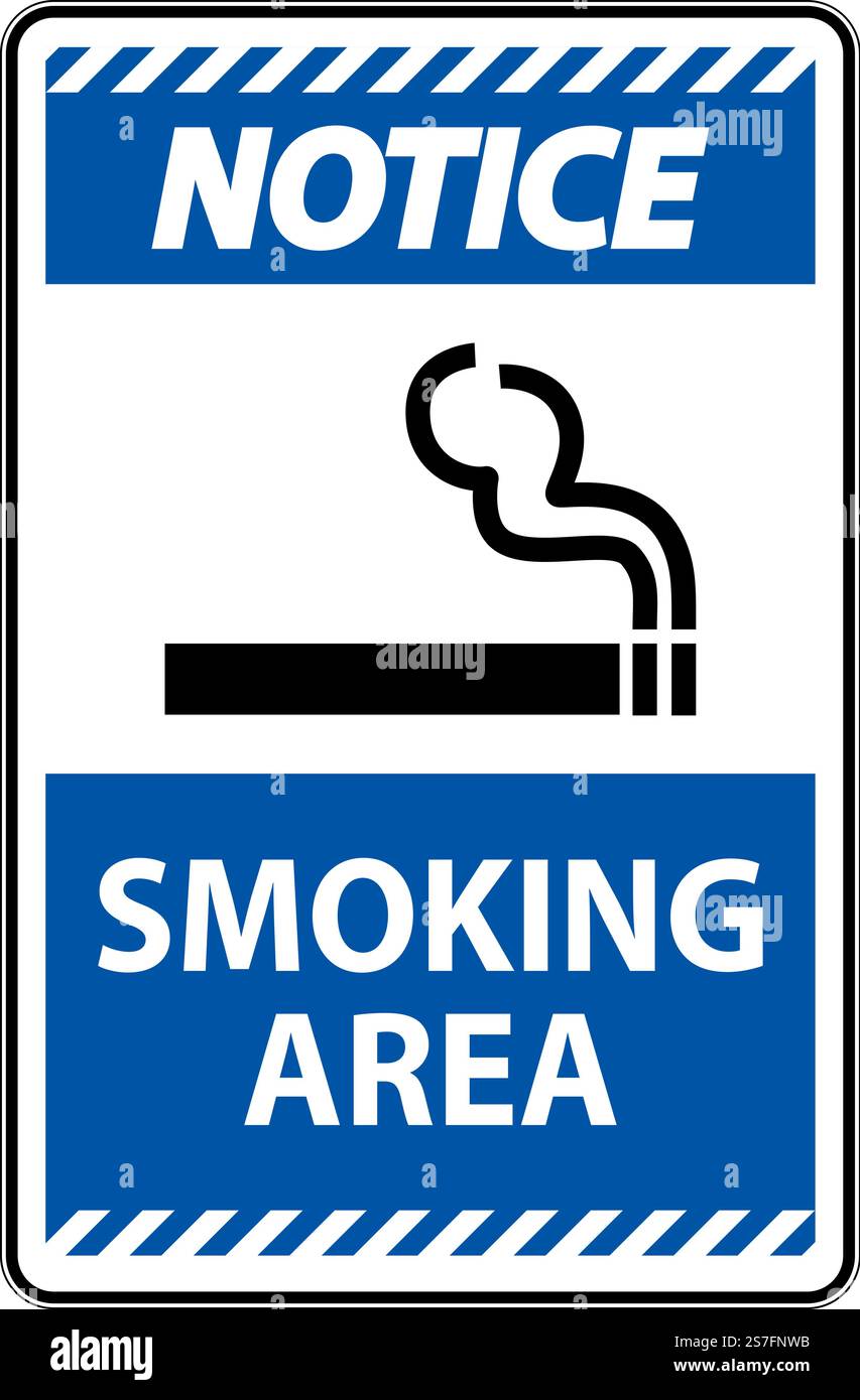 Sign showing allowed smoking area spots On White Background Stock ...