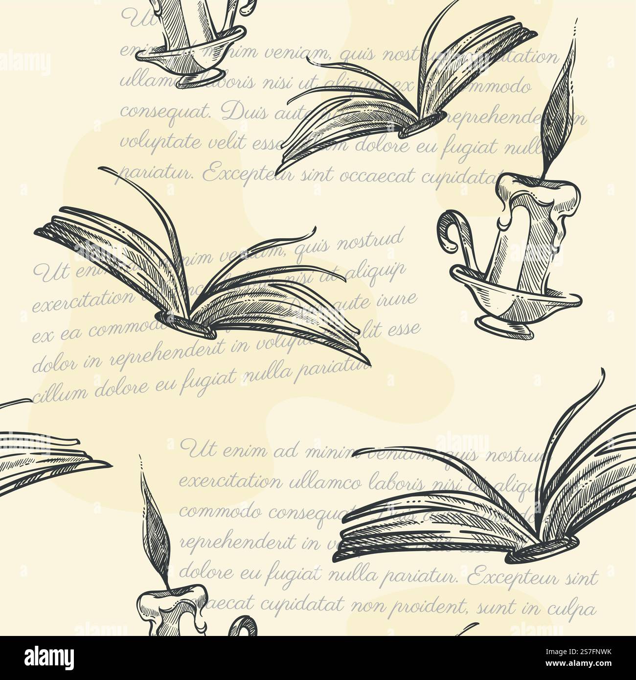 Candlelight and vintage book with open pages. Reading antique ...