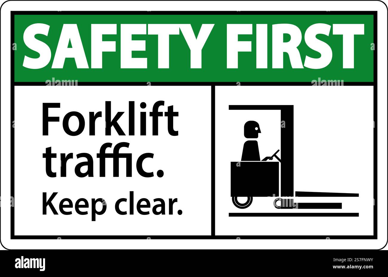 Safety First Forklift Traffic Keep Clear Sign Stock Vector Image & Art ...