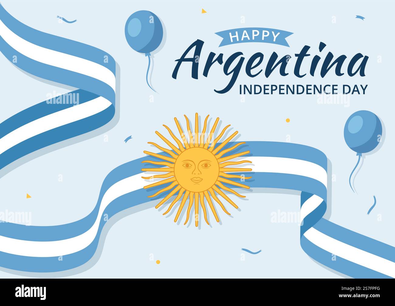 Happy Argentina Independence Day on 9Th of july Vector Illustration ...