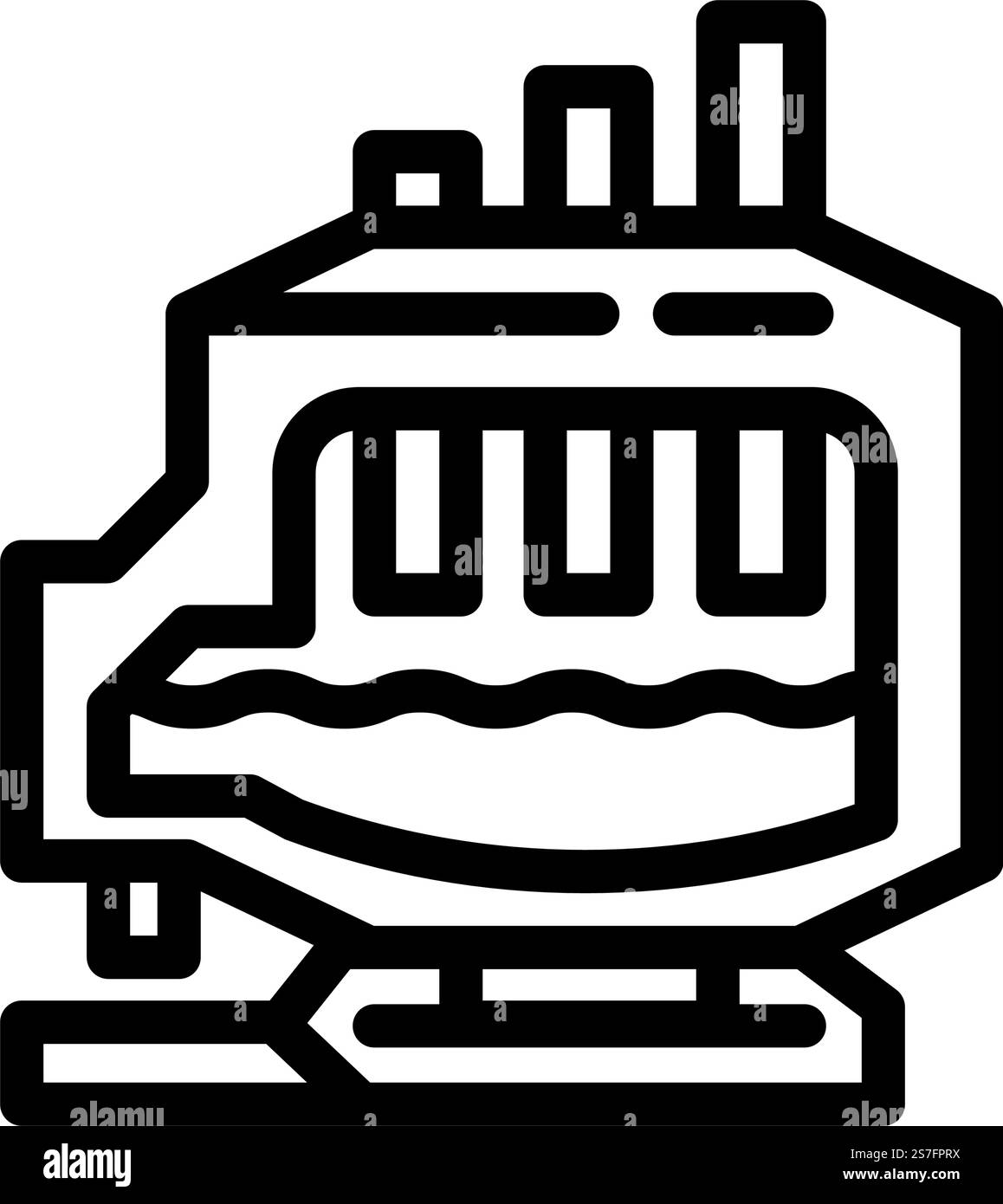 electric arc furnace steel production line icon vector. electric arc ...