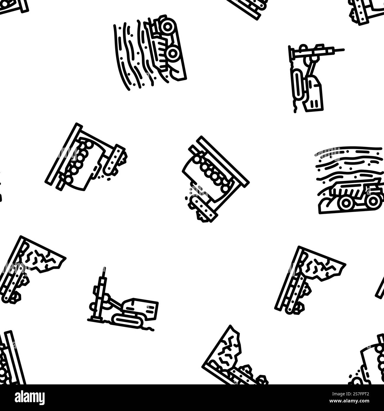 copper production industry metal vector seamless pattern thin line ...