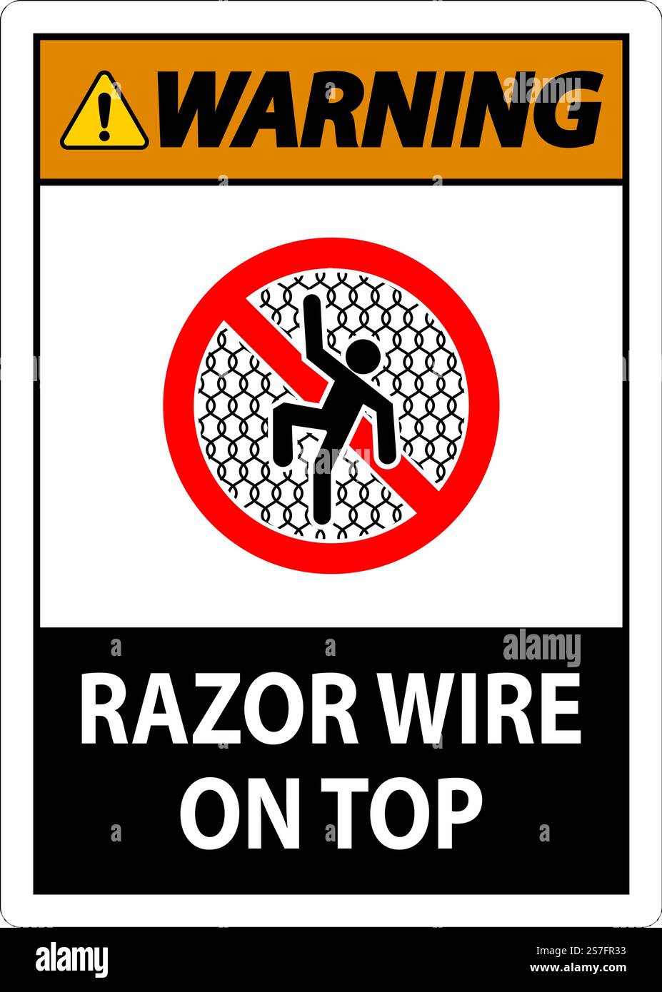 Symbol Warning Sign Razor Wire on Top Stock Vector Image & Art - Alamy