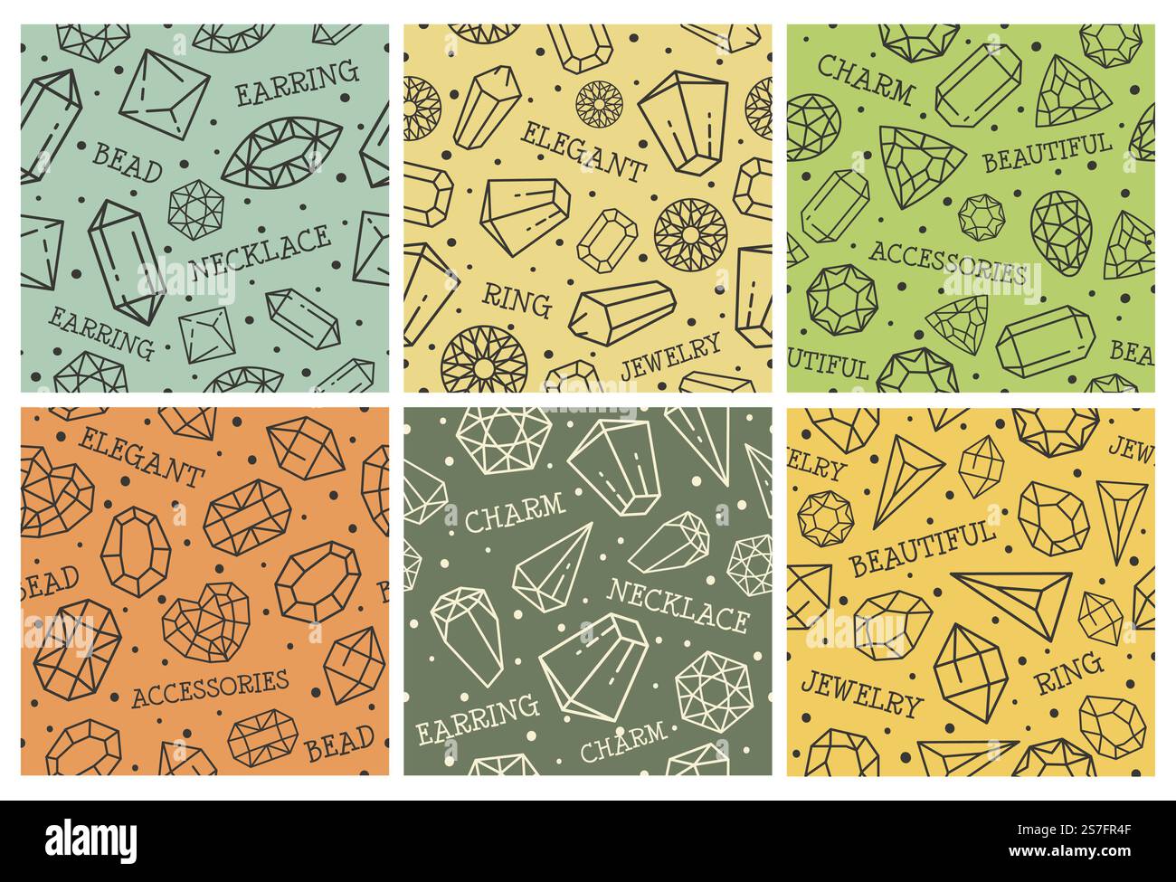 Decorative pattern set with line jewelry elements. Background ...