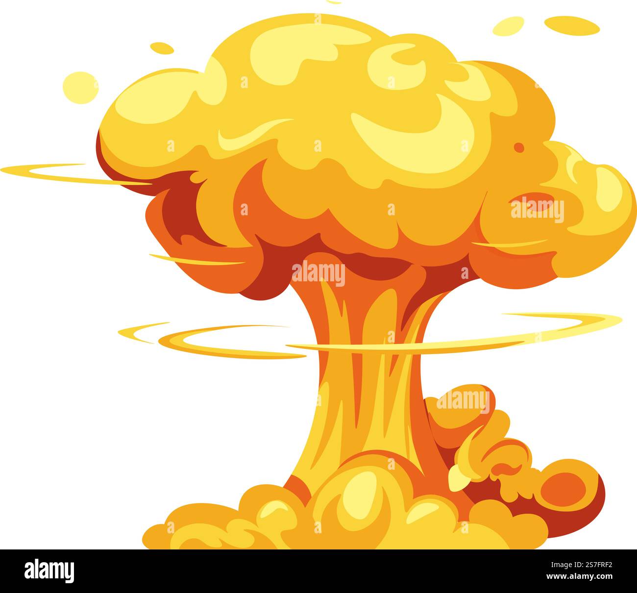 Burst of flame and fire, isolated explosion with wave cloud, outburst ...