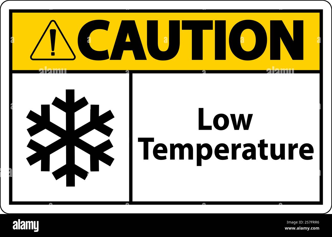 Caution Low temperature symbol and text safety sign Stock Vector Image ...