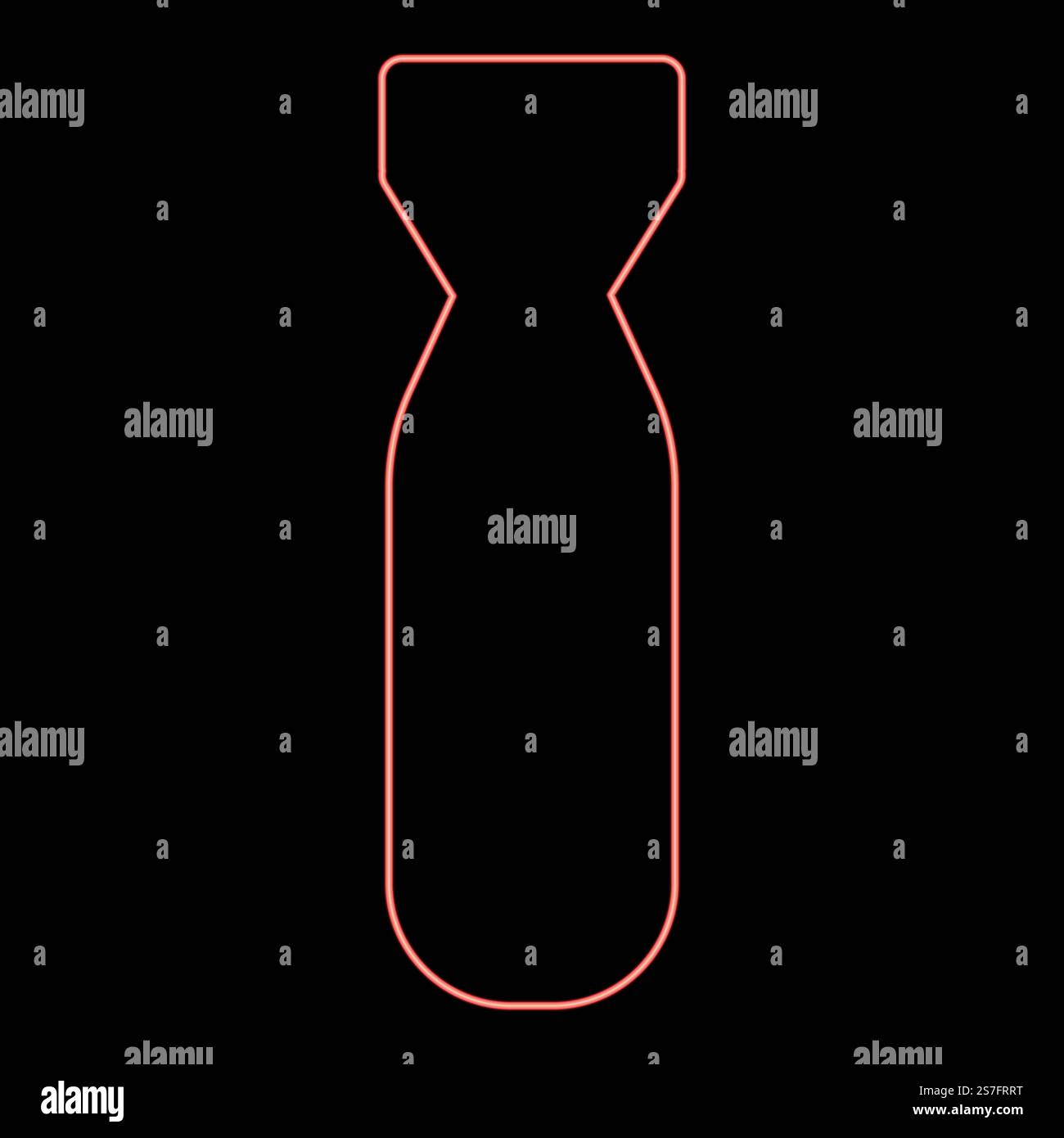 Neon bomb air red color vector illustration image flat style light ...