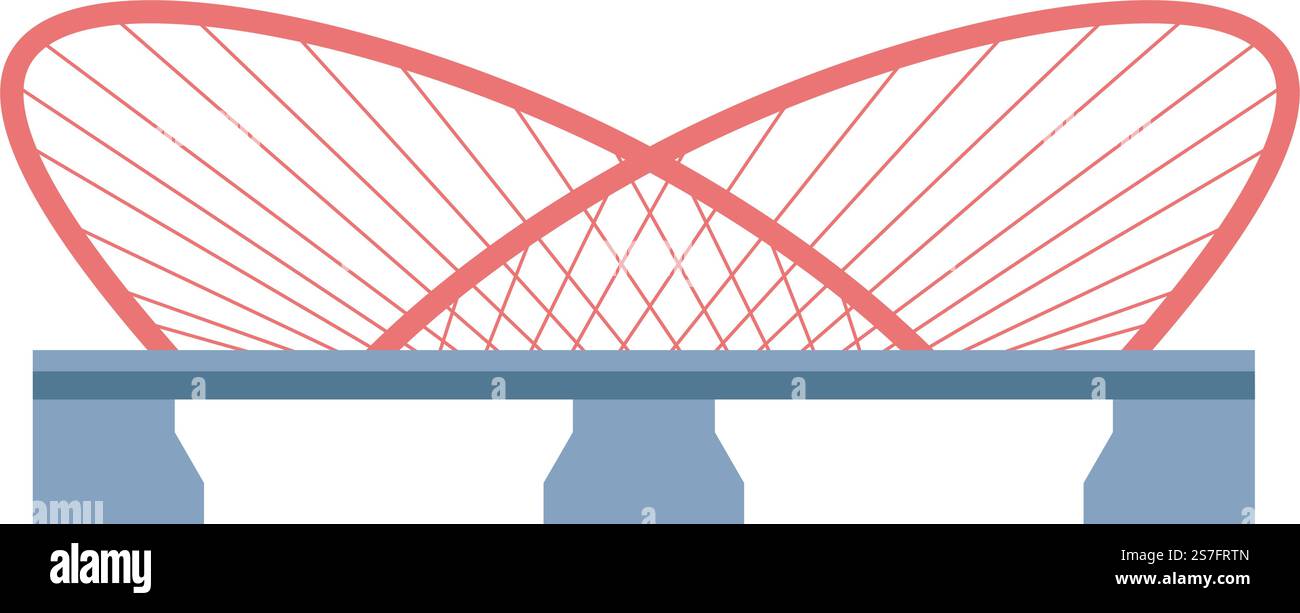 Bridge construction or modern architecture in city or town. Isolated ...