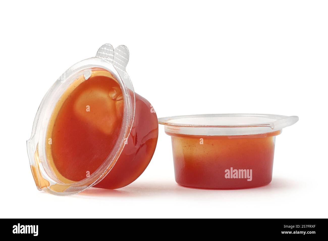 red sauce in small clear plastic containers which serve along with ...