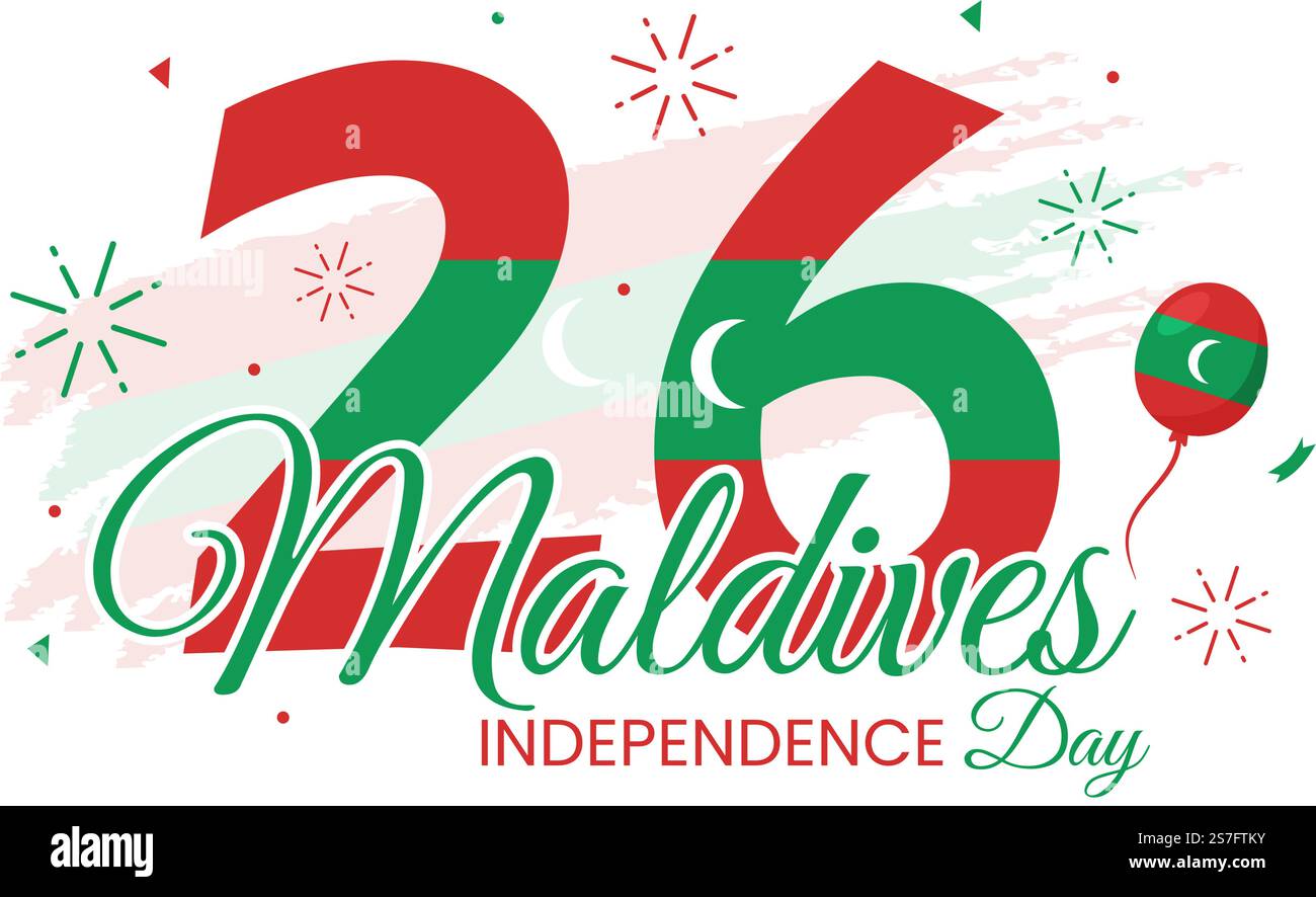 Happy Maldives Independence Day Vector Illustration on 26 July with ...