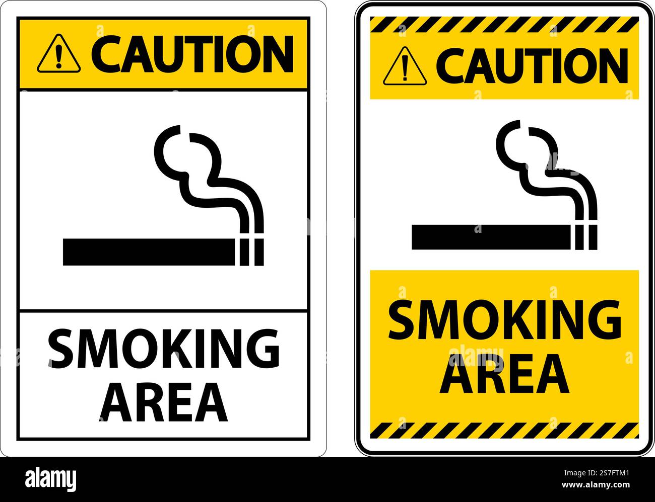 Sign showing allowed smoking area spots On White Background Stock ...