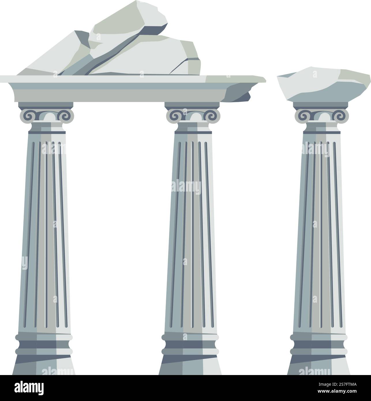 Pillars ruins roman building in Stock Vector Images - Alamy