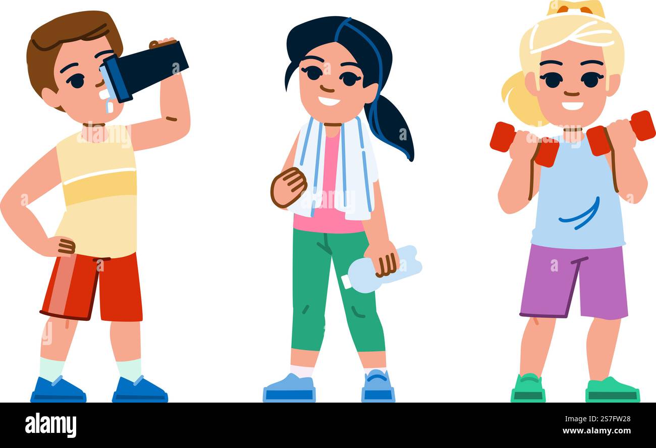 kid gym vector. exercise fitness, boy child, activity childhood ...