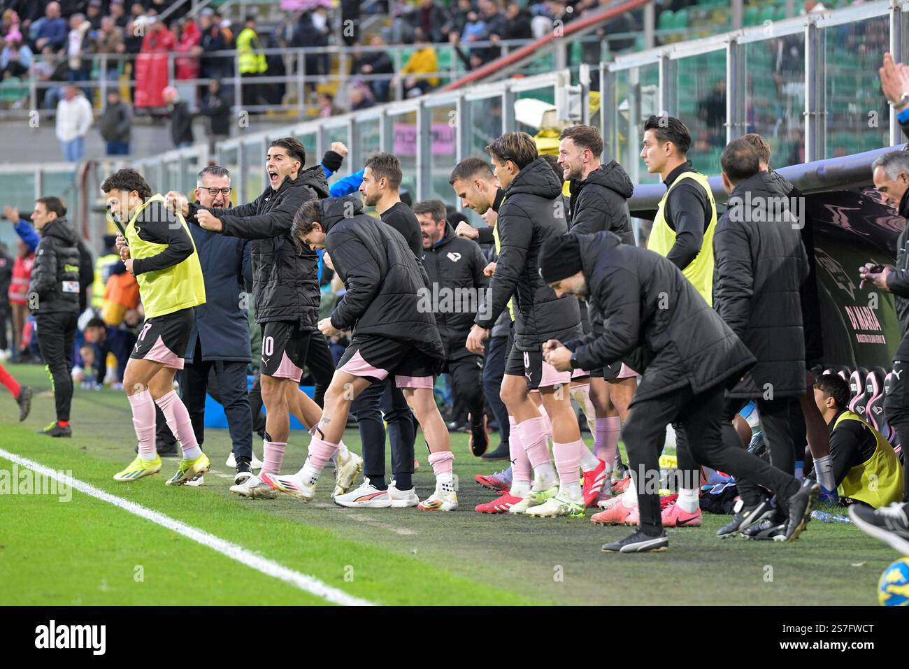 Palermo, Italy. 19th Jan, 2025. Happiness of Palermo F.C. team after ...