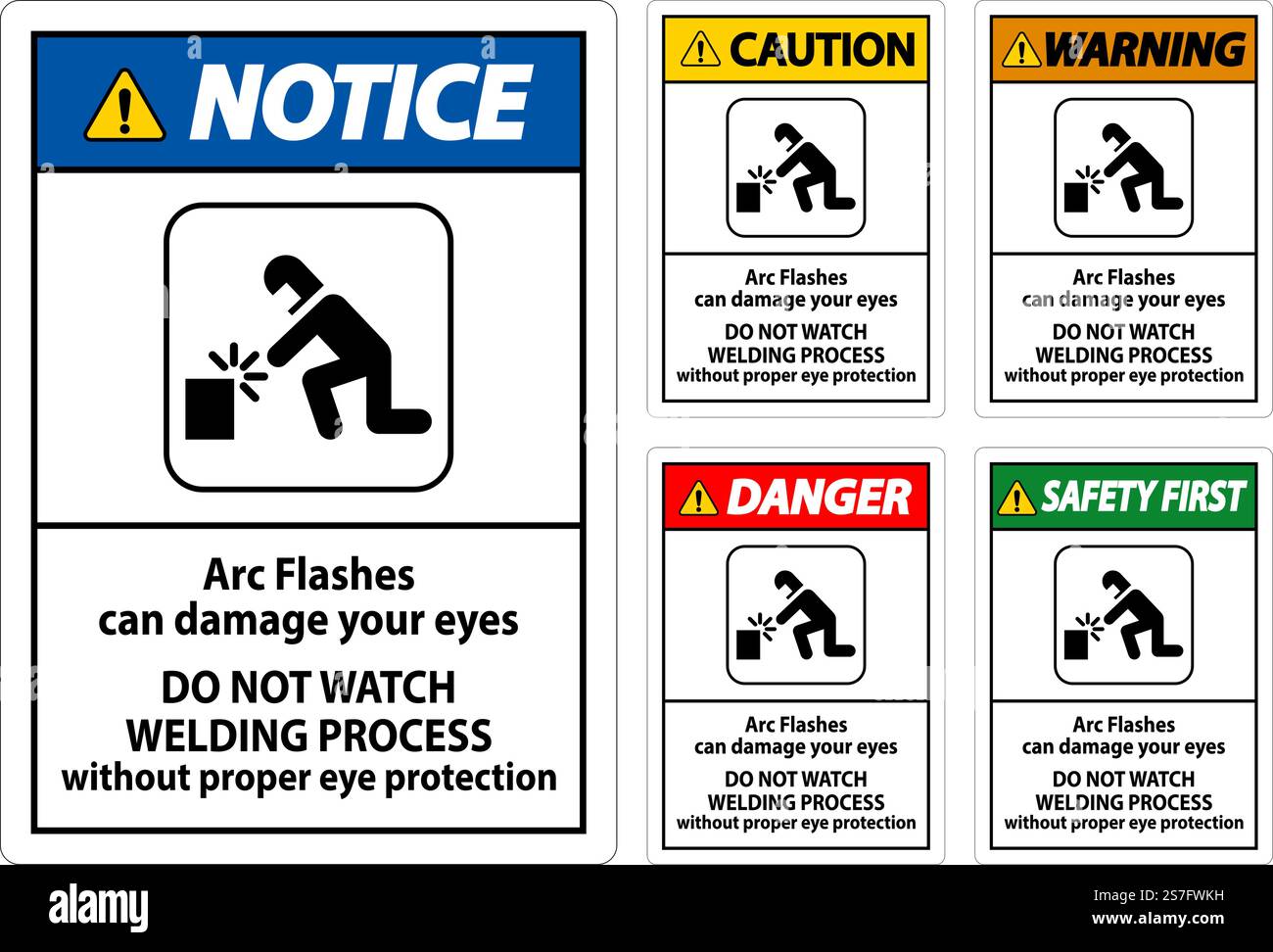 Danger Sign Arc Flashes Can Damage Your Eyes. Do Not Watch Welding ...