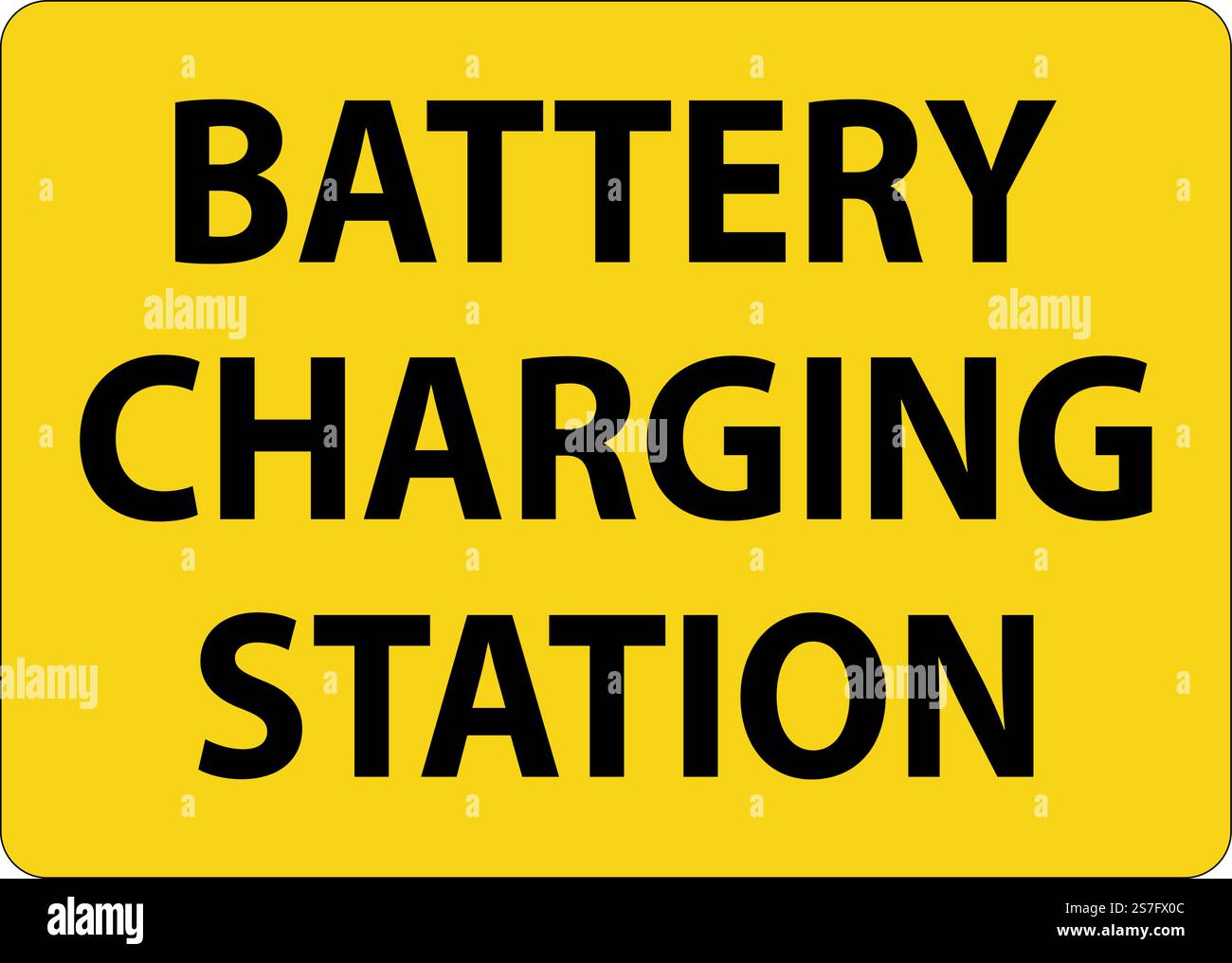 Battery Charging Area Sign Battery Charging Station Stock Vector Image ...