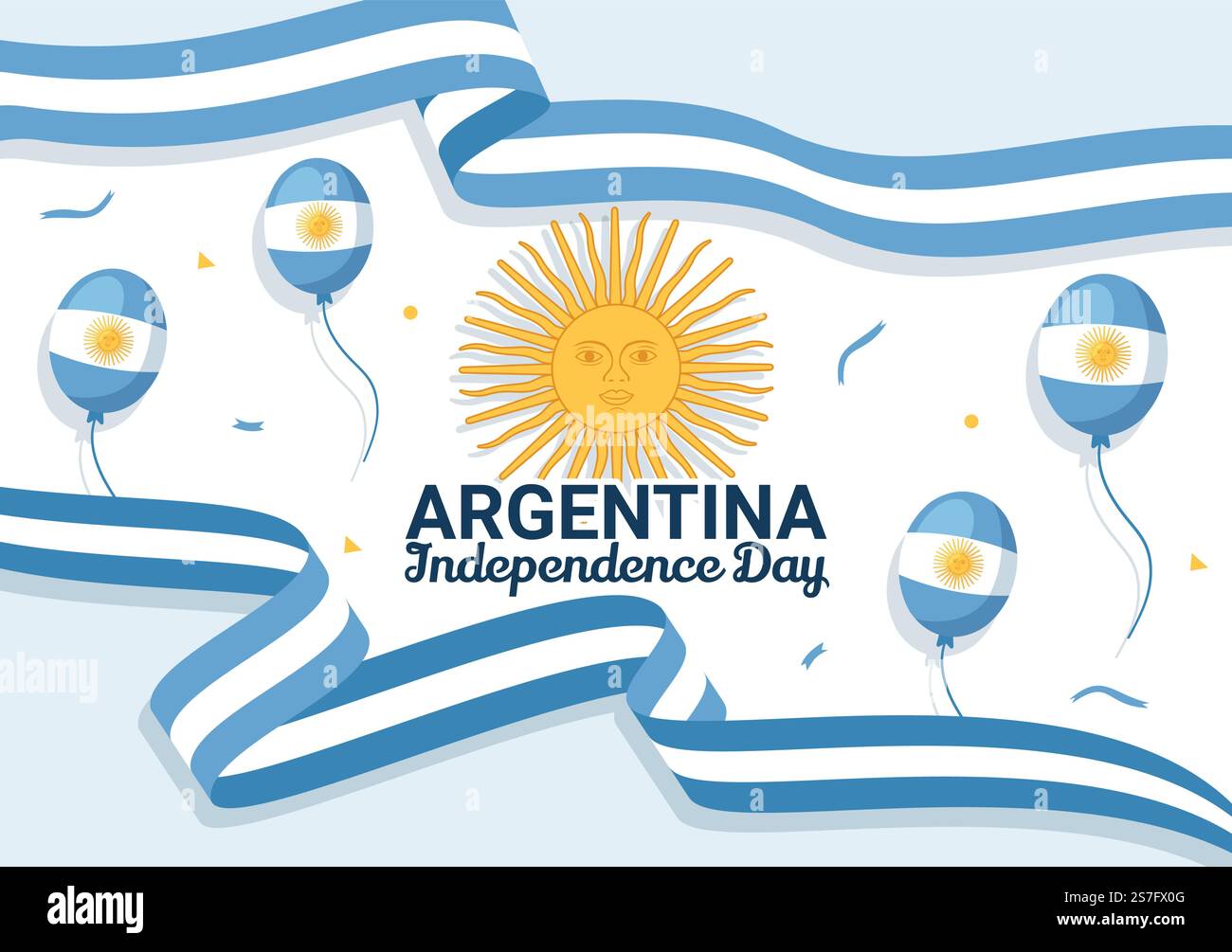 Happy Argentina Independence Day on 9Th of july Vector Illustration ...