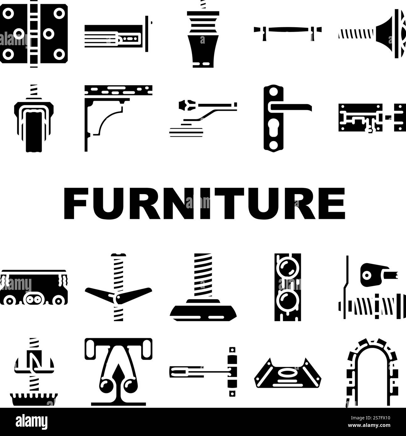furniture fitting construction icons set vector. home house, repair ...