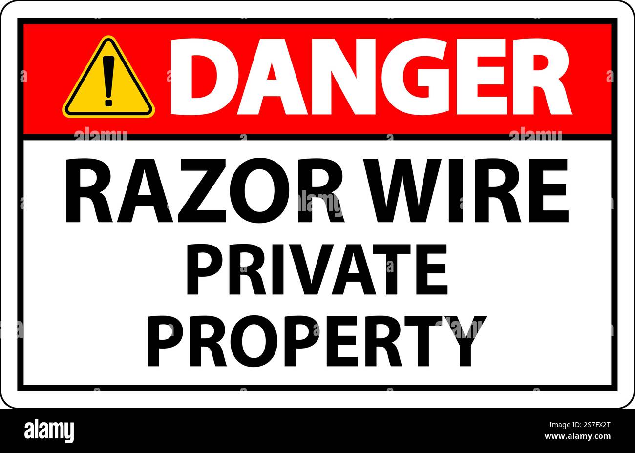 Danger Sign Razor Wire, Private Property Sign Stock Vector Image & Art ...