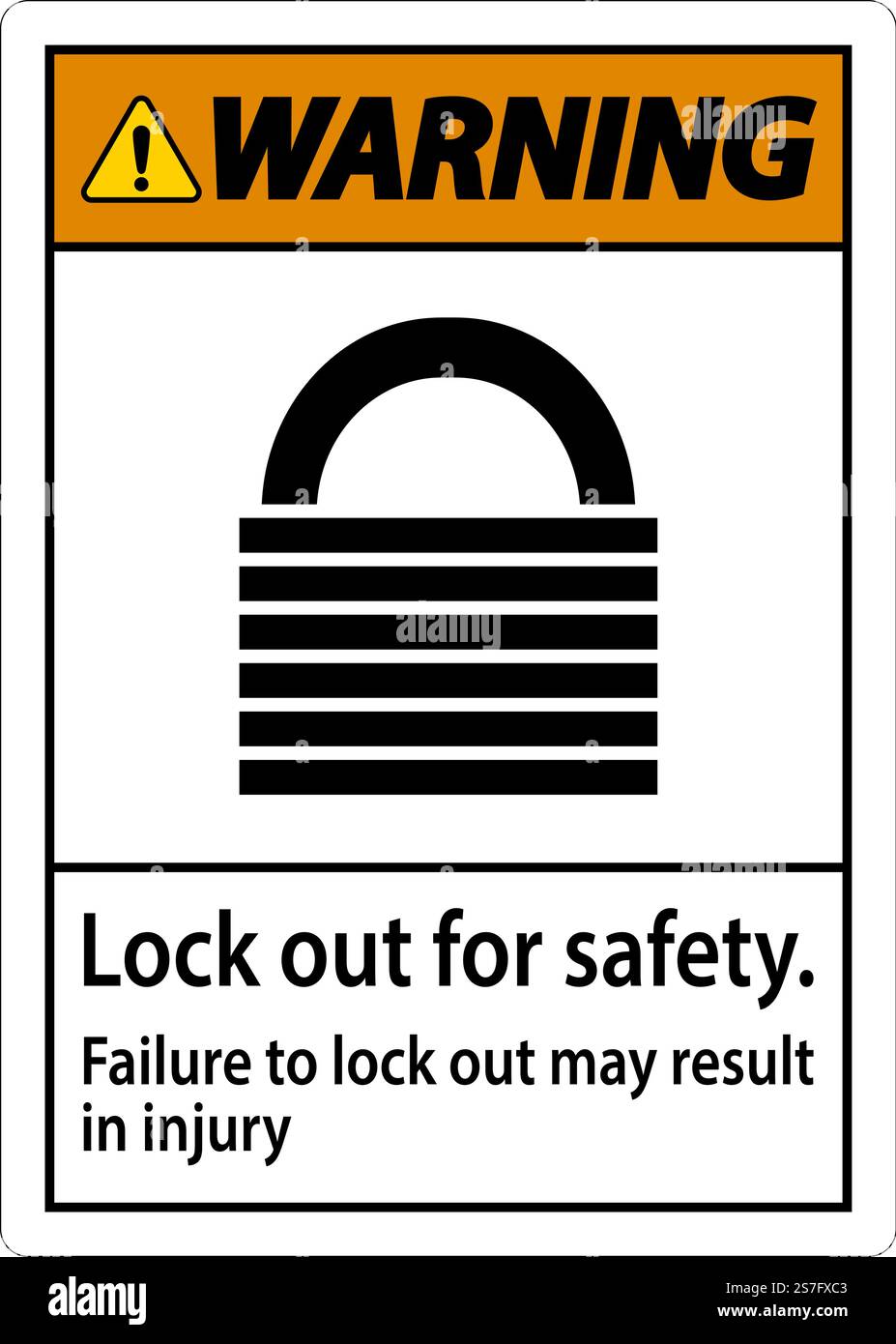 Warning Lock Out For Safety. Failure To Lock Out May Result In Injury ...