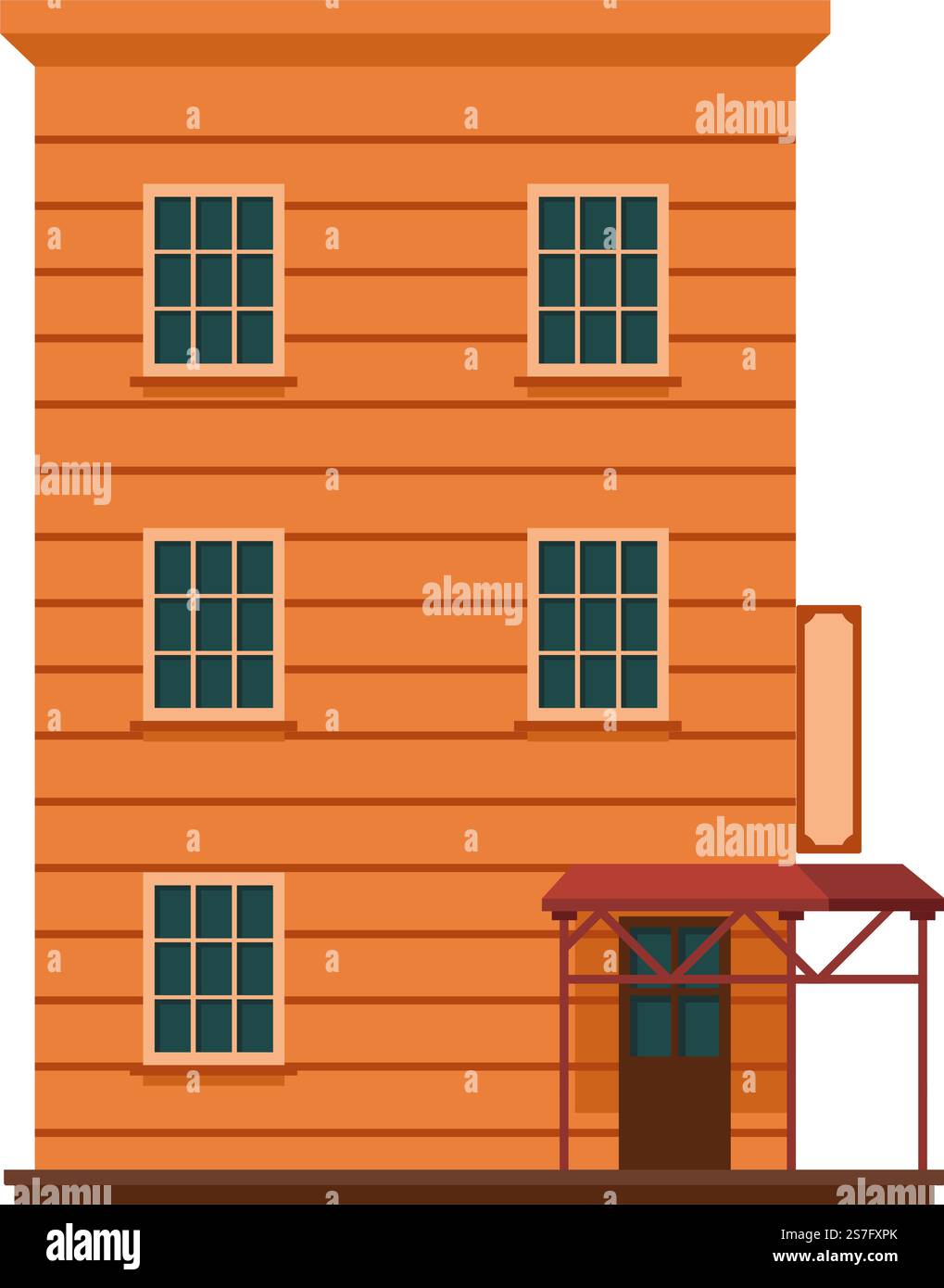 Wild west building, wooden house or home made in traditional american ...