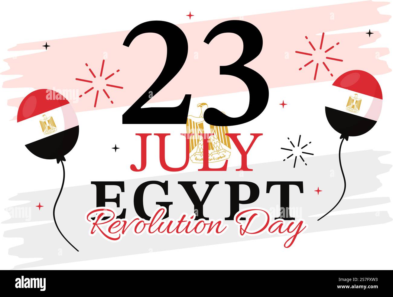 Egypt Revolution Day Vector Illustration on July 23 with Waving Flag ...